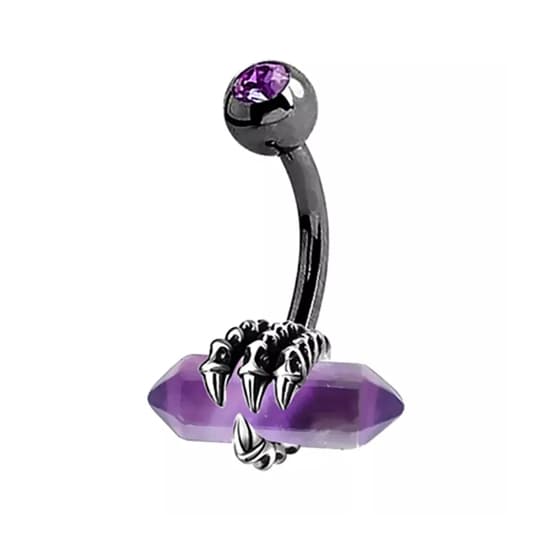 PEC07 Dragon Claw with Natural Stone Belly Piercing | Shop Xtreme