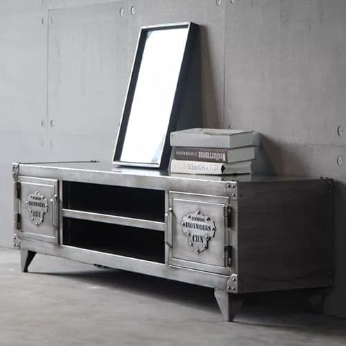 Loft Industrial Metal TV Stand Console Living Room TV Cabinet with ...