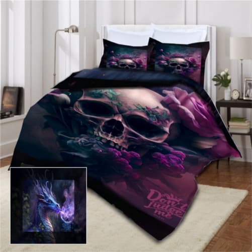 DRAGON/SKULL DOUBLE SIDED QUEENSIZE ALL-ONE DOONA/DOONA COVER | Shop Xtreme