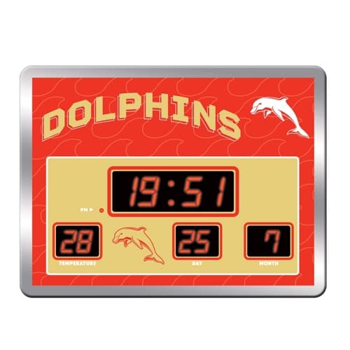 Redcliffe Dolphins NRL SCOREBOARD Digital LED Wall Clock Calendar ...